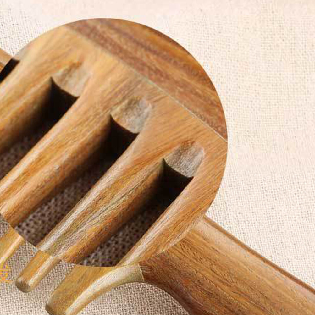 Sandalwood Comb 1Pc Деревянная Расческа С Широкими Зубцами Для Массажа И Распутывания Волос Khaki 18.50X5.00X1.00Cm