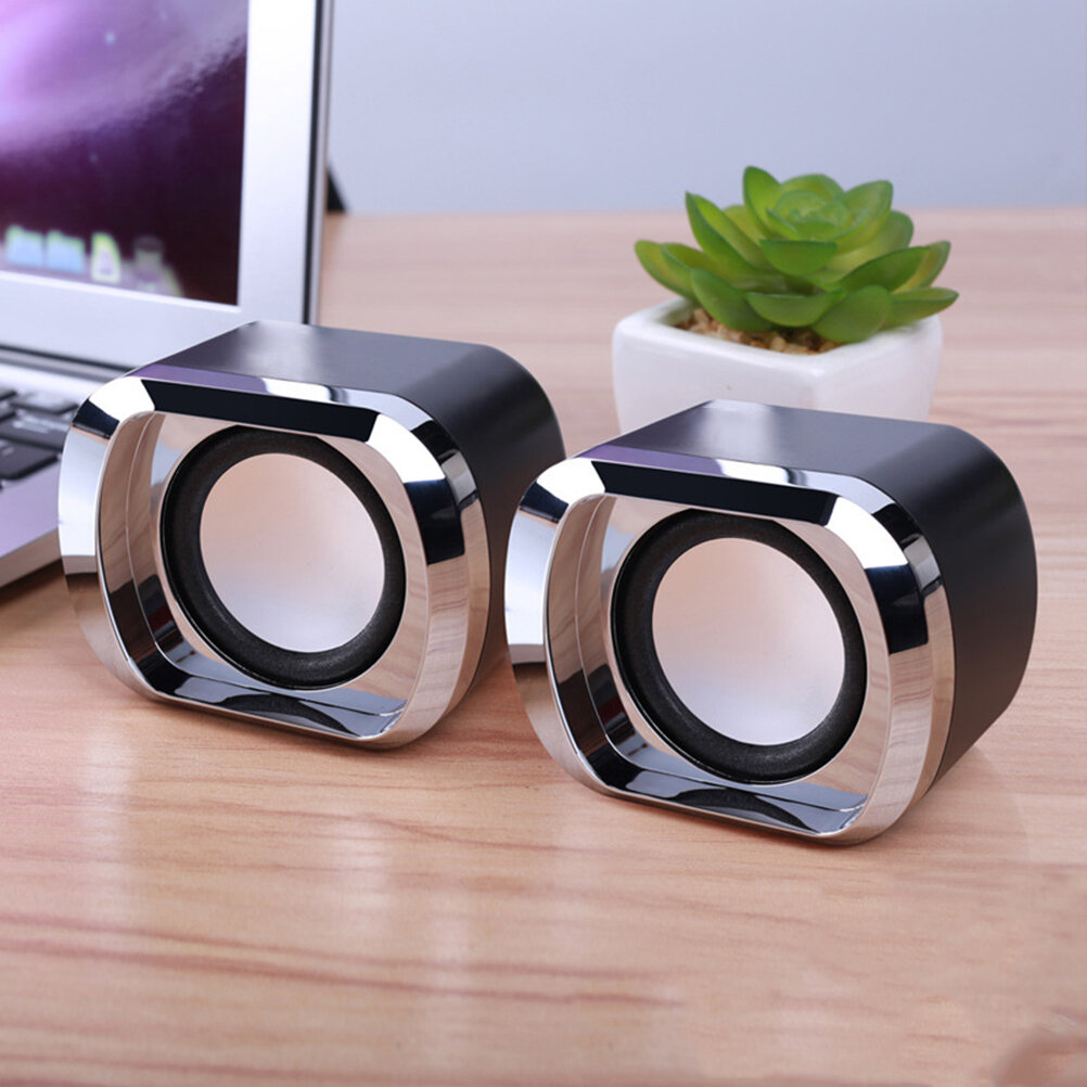 2 Шт Мини Usb 2.0 Проводные Мультимедийные Колонки Для Ноутбука Пк Черный