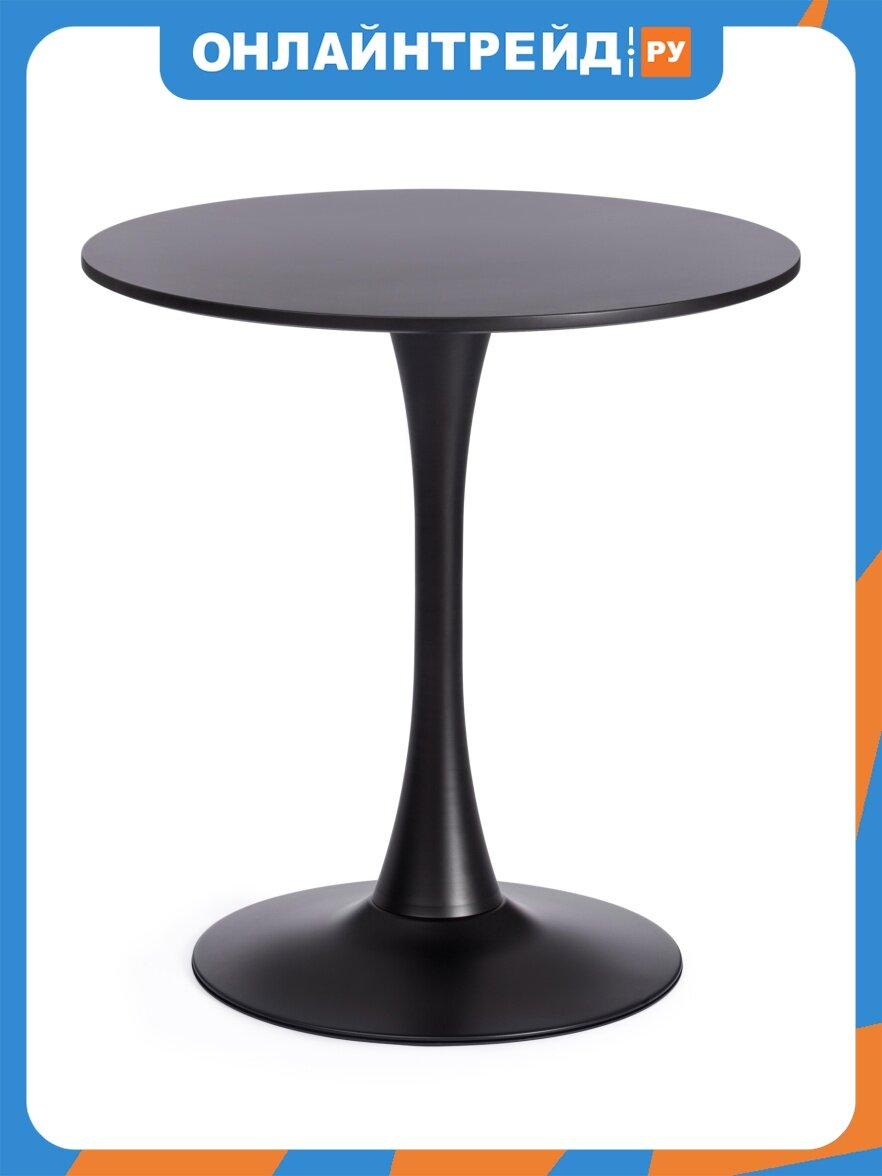 Стол Tetchair TULIP 70 (mod. 46), металл / МДФ, 70 x 70 x 75 см, Black (черный)