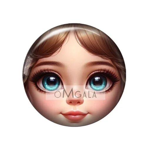 Стеклянные кабошоны «Мордочки матрешек» OMGALA, 10 шт, 8-40 мм 20 мм, A 10pcs