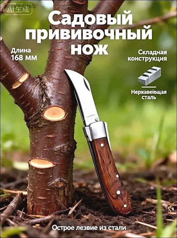 Садовый нож, лезвиеНержавеющая сталь