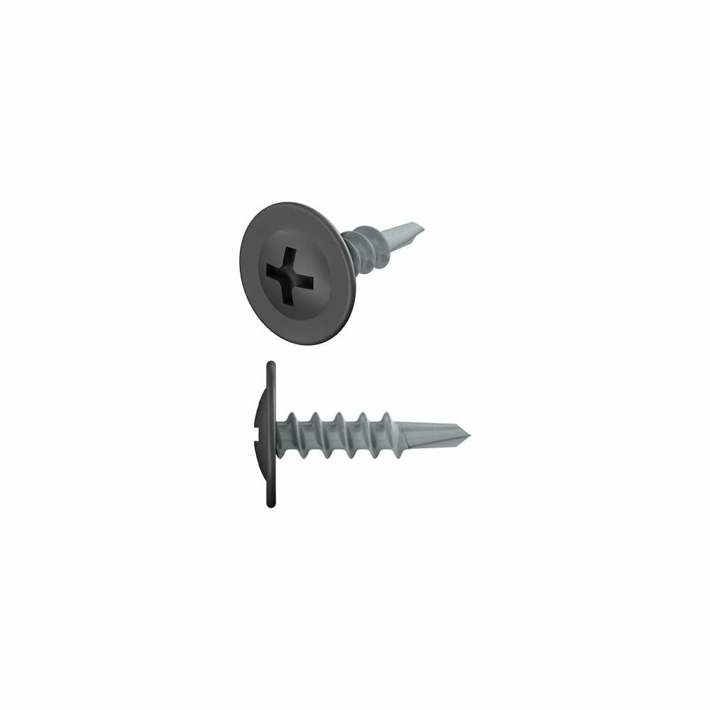 Саморез с прессшайбой STARFIX 4,2x16 мм, цинк, со сверлом, RAL 7024, 500 шт. SMC1-18700-500