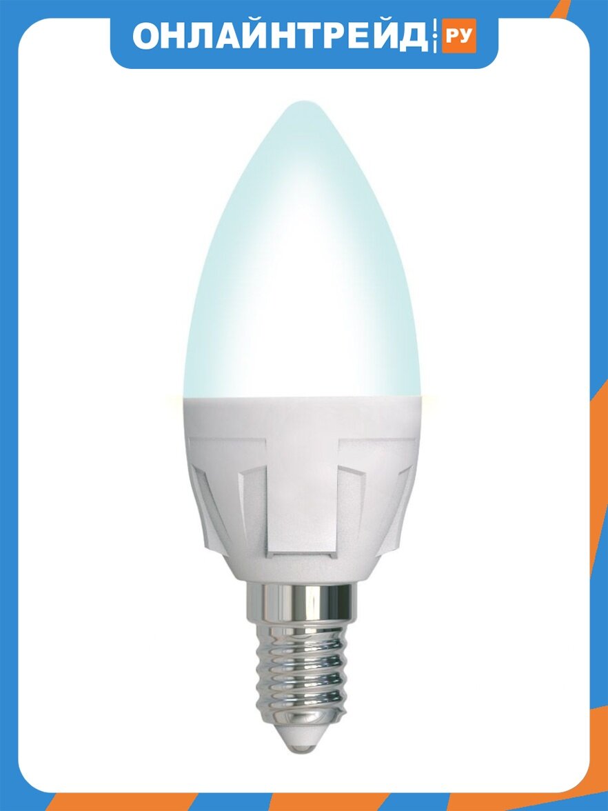 Светодиодная лампа Uniel LED-C37 7W/4000K/E14/FR/DIM PLP01WH диммируемая