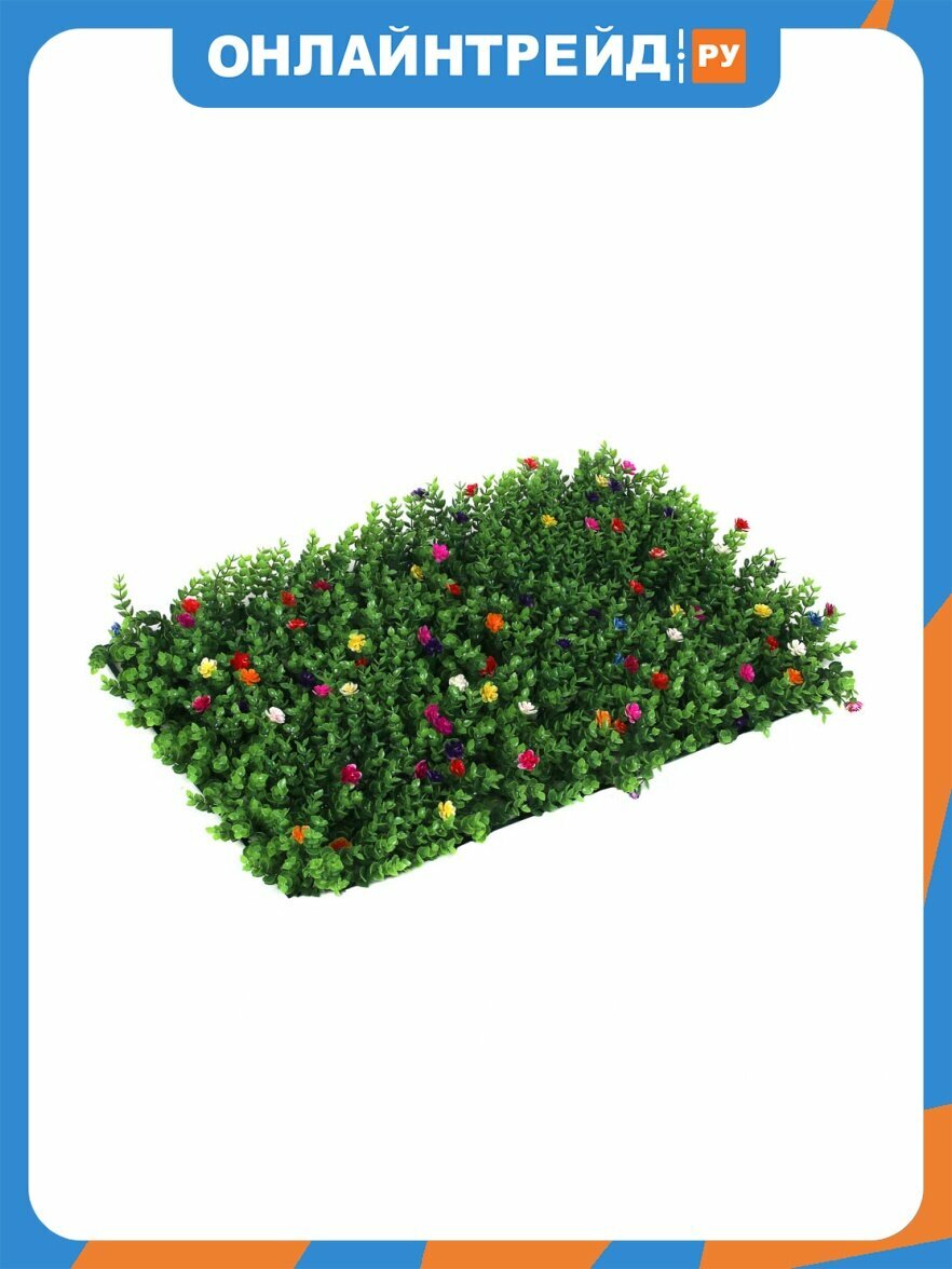 Изгородь Inbloom 60x40см Самшит с цветами, полипропилен