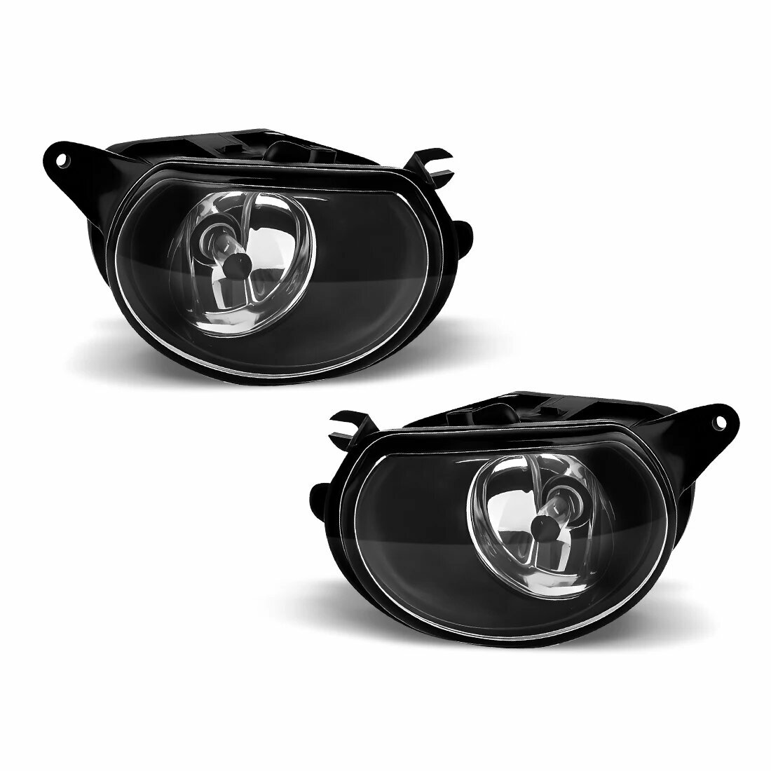 Комплект Из 2 Галогенных Противотуманных Фар Для Audi A3 (2004-2008) И Q7 (2007-2009), Передний Бампер, Черные, ABS, LED, 12В