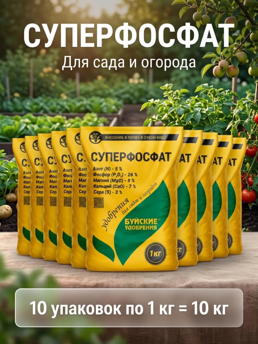 Суперфосфат Гуминизированный Удобрение, 10 кг