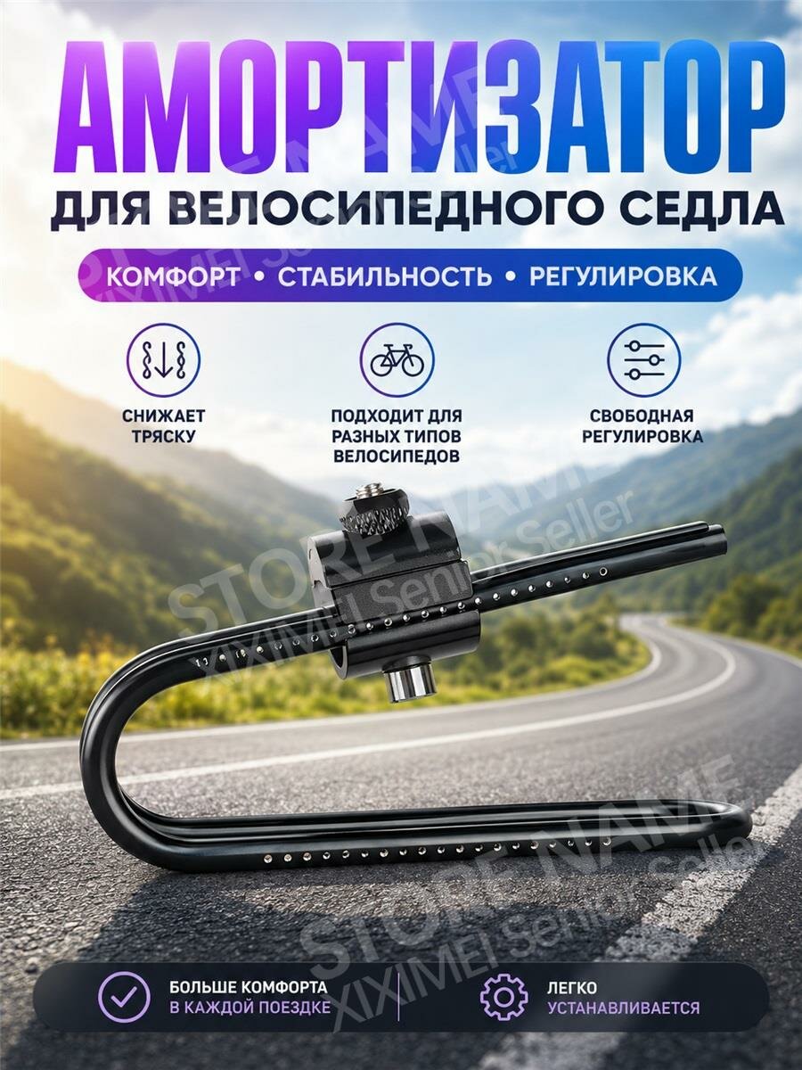 Амортизатор для седла велосипеда, комфортный, простой в установке, улучшает стабильность при езде.