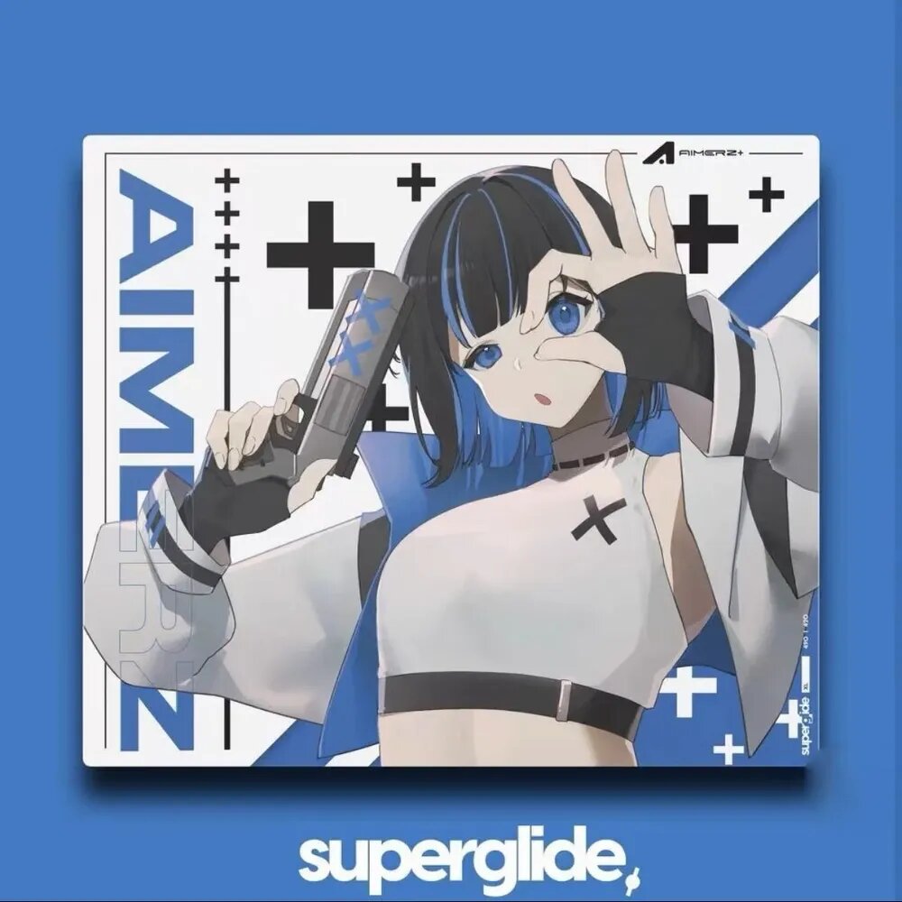 Коврик для мышки Superglide Aimerz+, XL, синий, толщина 3 мм, для игрового компьютера