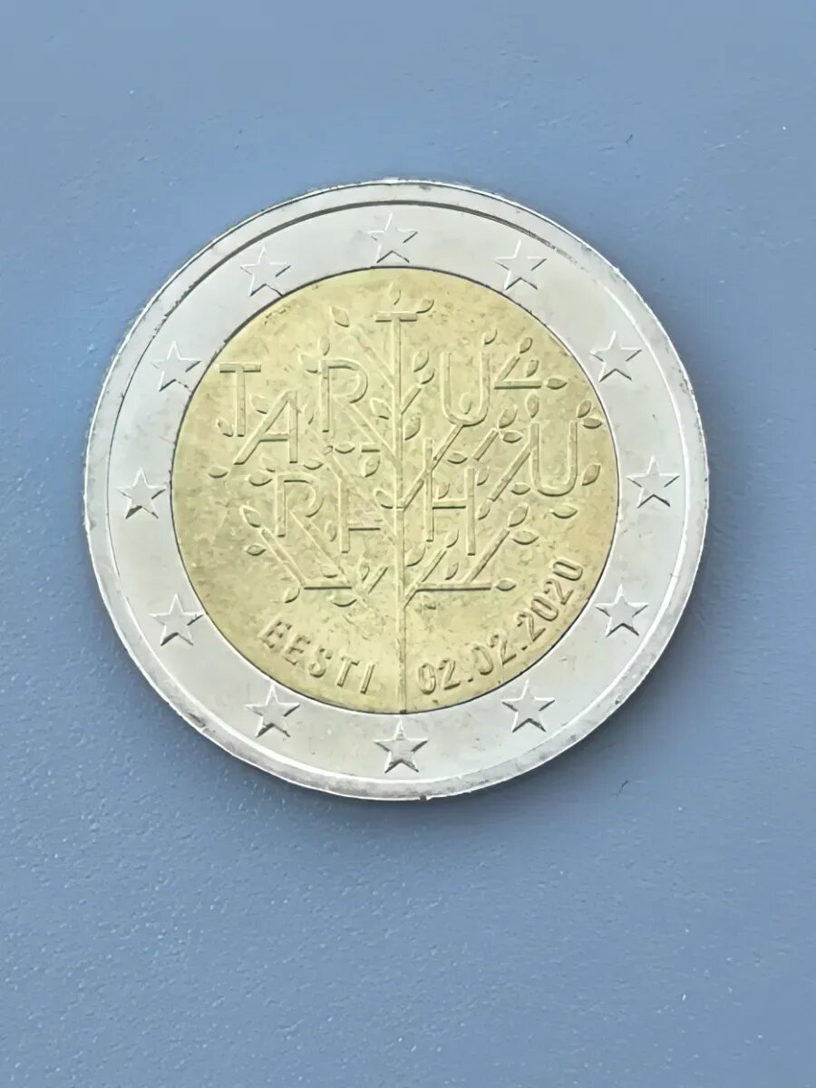 Монета 2 евро Эстония 2020 г. "Тартуский договор"
