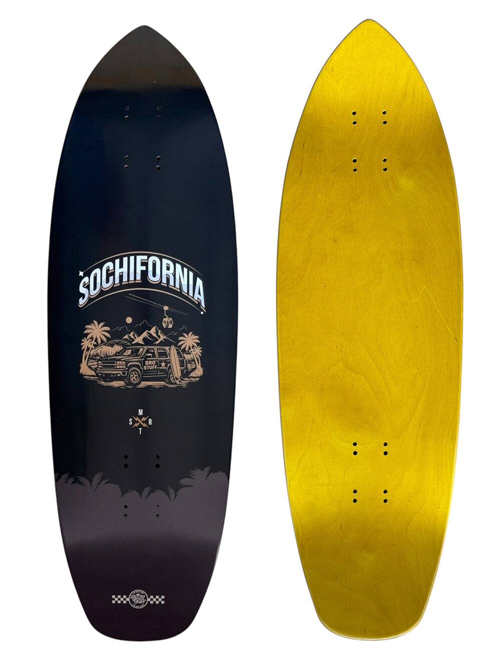 Дека для круизера, скейтборда BroStuff sochifornia new, размер 32x10.5