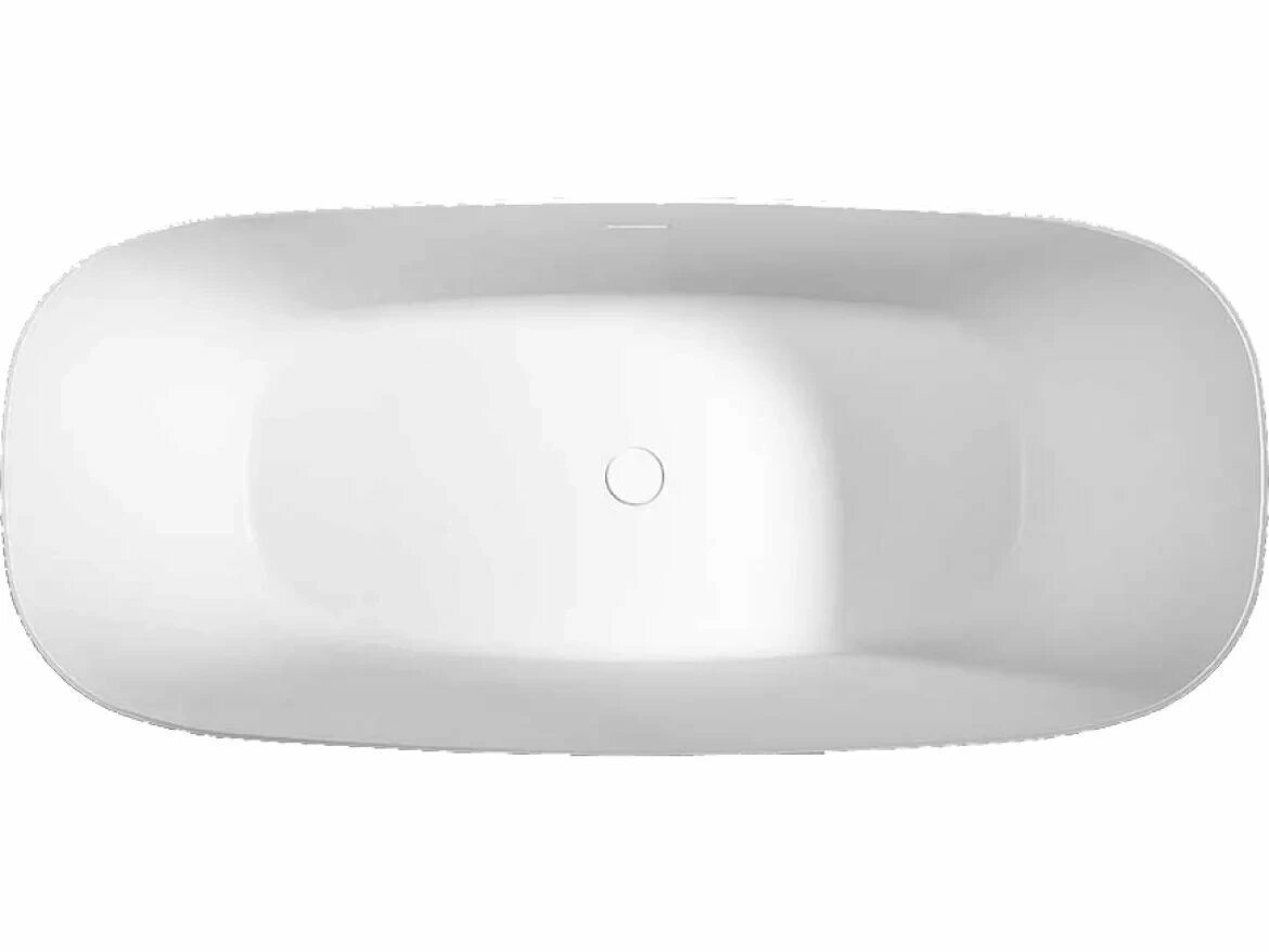 Акриловая ванна Vincea VBT-631 170x75 см, отдельностоящая, белая, овальная, со сливом-переливом, с донным клапаном