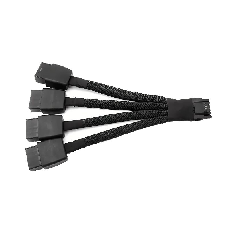 Кабель для подключения видеокарты RTX 4050 серии 4x8контактный на 16контактный разъем 12VHPWR с изгибом 90 градусов