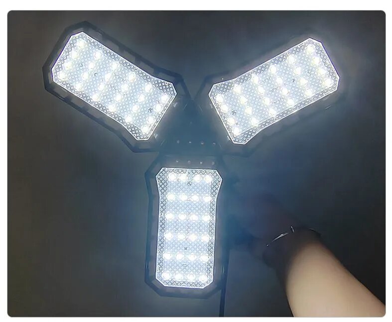 LENA E26/E27 LED Garage Light, Деформируемые магазинные светильники с 5 регулируемыми панелями, для склада, подвала, сарая, мастерской