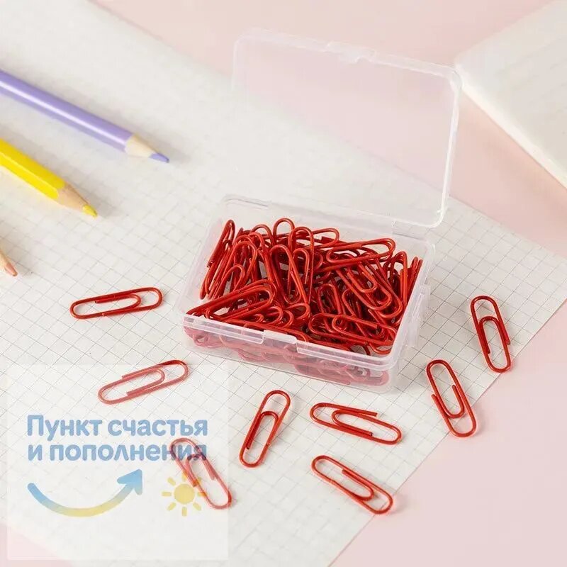 Цветные канцелярские скрепки Berlingo 28 мм, 50 штук