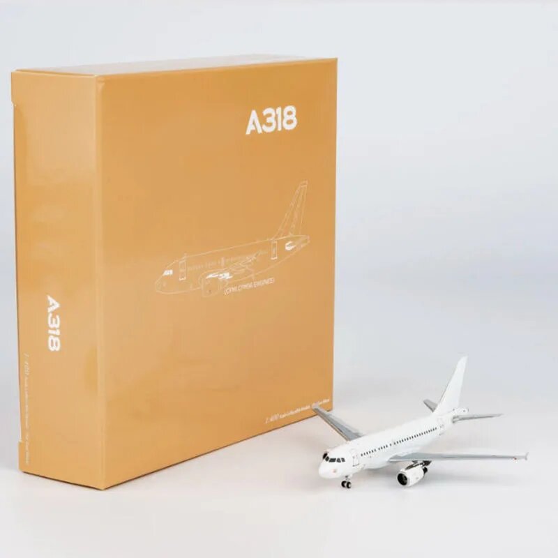 Модель самолета HYINUO A318-100 1:400 белого цвета