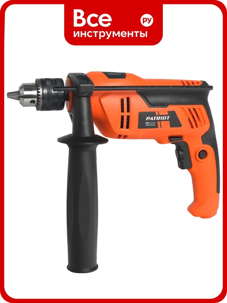 Электрическая ударная дрель PATRIOT FD 600H 120301440, металл, с реверсом и ударом, морозоустойчивый кабель