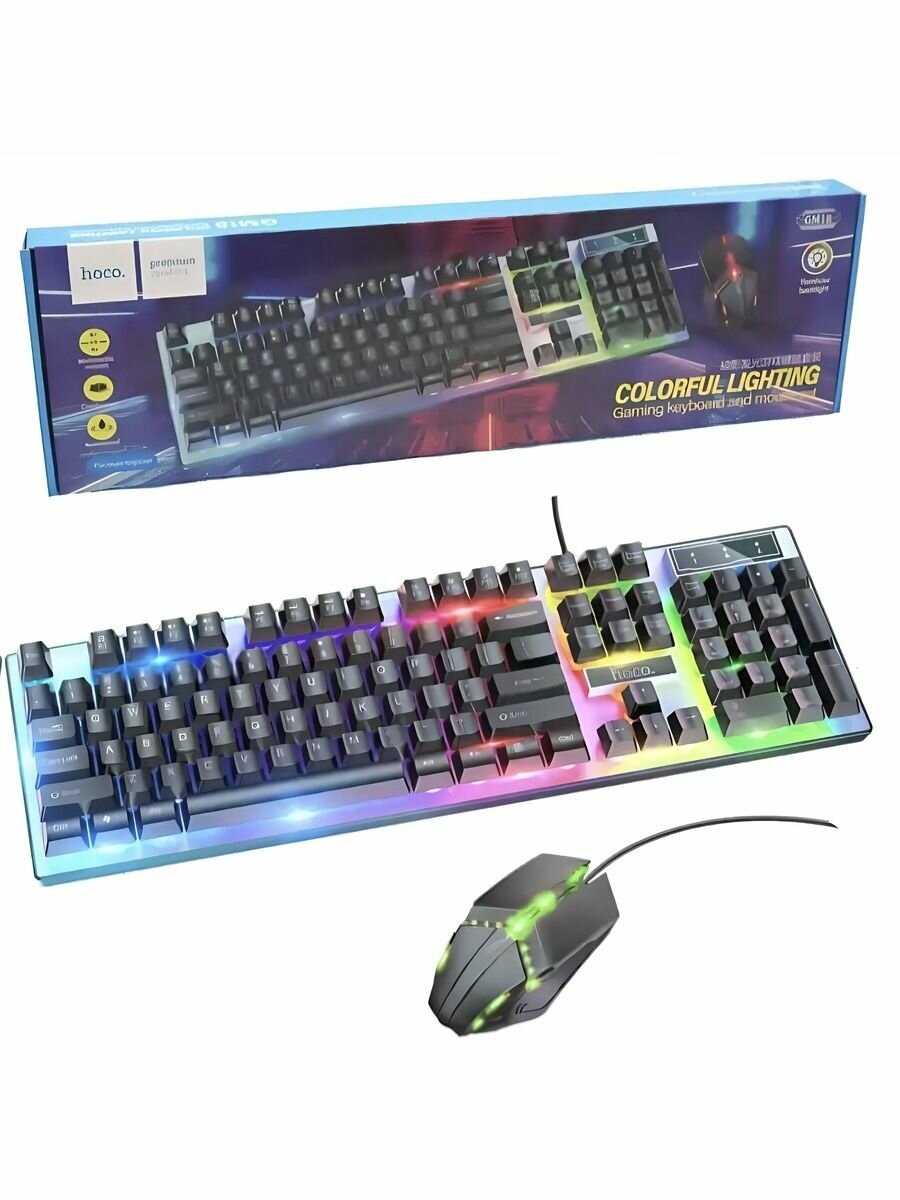 Набор проводной игровой Hoco GM18 Luminous клавиатура+мышь