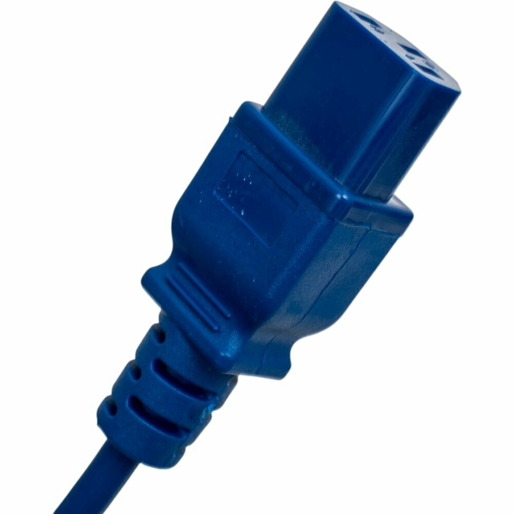 Шнур питания LANMASTER C13-C14, 3х0.75, 220В, 10А, синий, 1 метр LAN-PP13/14-1.0-BL — фото 1