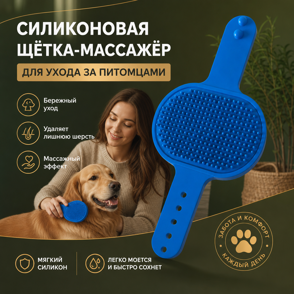 Профессиональная щетка для груминга питомцев