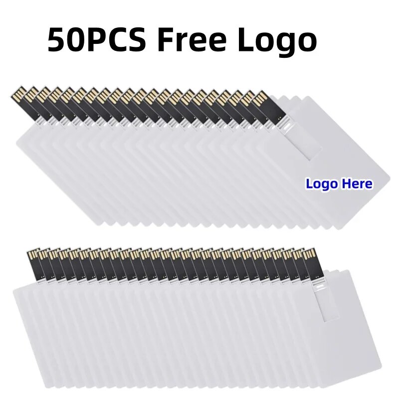 OEING USB флеш-накопитель кредитная карта 4-64 ГБ Белый, 8GBX50PCS, White Card drive