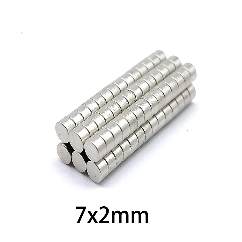 Магниты дисковые 7x2 мм, 20 шт, серые