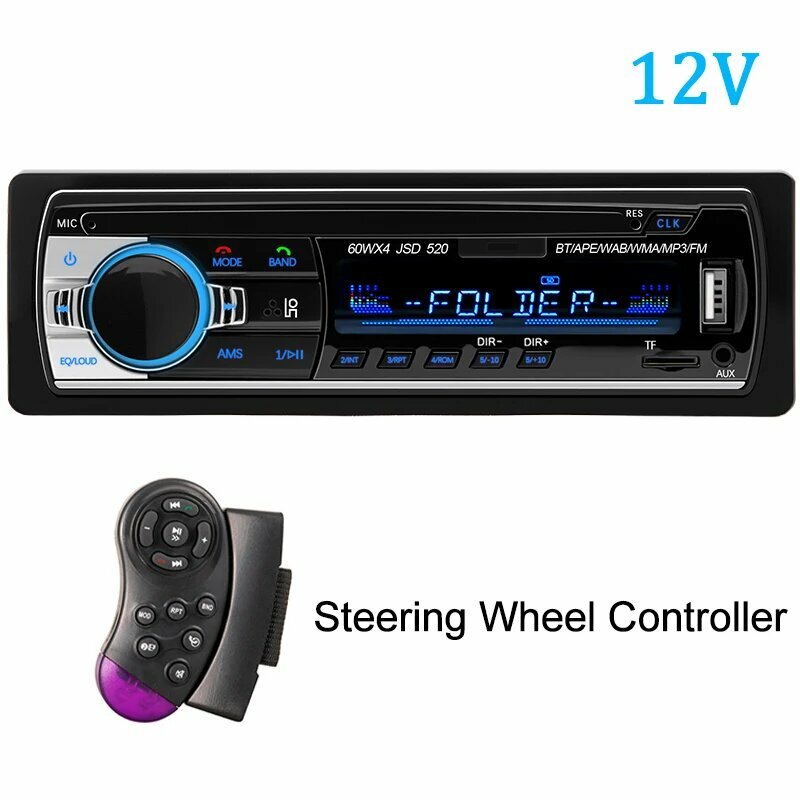 Автомобильная Магнитола 1 DIN С Bluetooth, Цифровым Стереоплеером, MP3-плеером, 12V With FK
