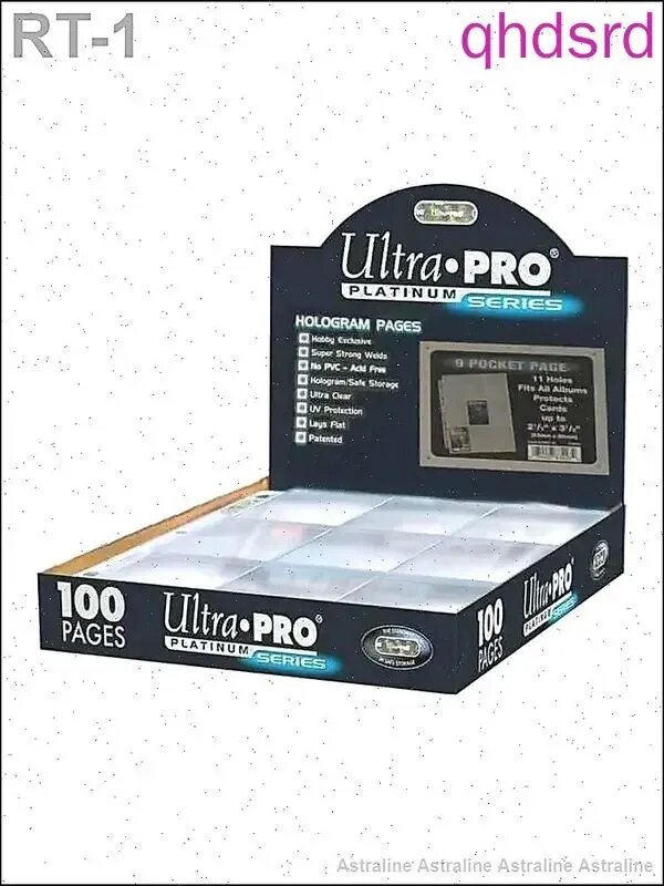 100 прозрачных листов Ultra-Pro с голограммой для альбома (3х3) универсальные (11 отверстий)