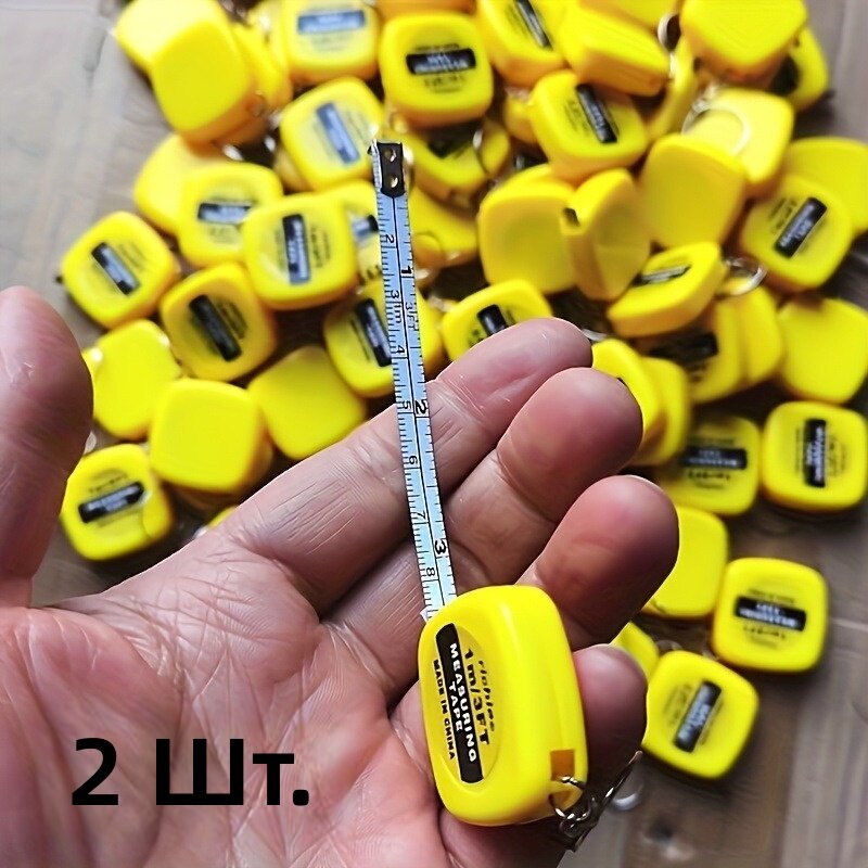 Набор из 2 желтых измерительных рулеток, 1 метр и 3 фута, с брелоком, двусторонние единицы измерения