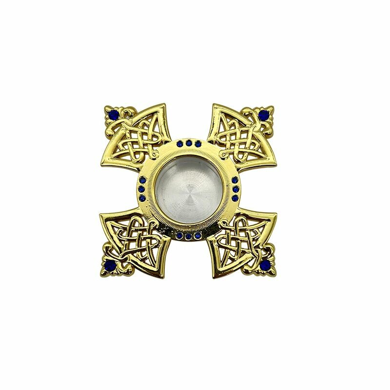Православный крест из металла Gold with Blue