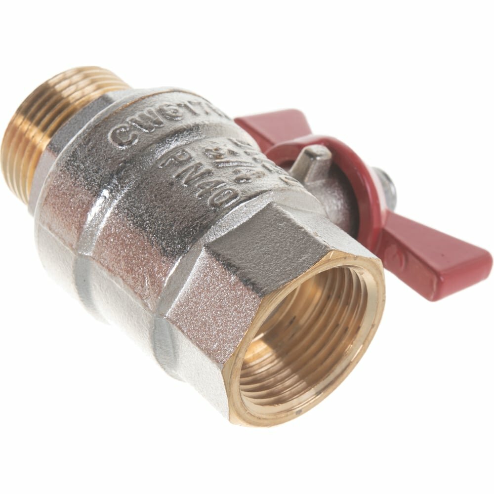 Кран шаровой Valtec Base рукоятка бабочка 3/4" внутренняя-наружная VT.218. N.05 — фото 1