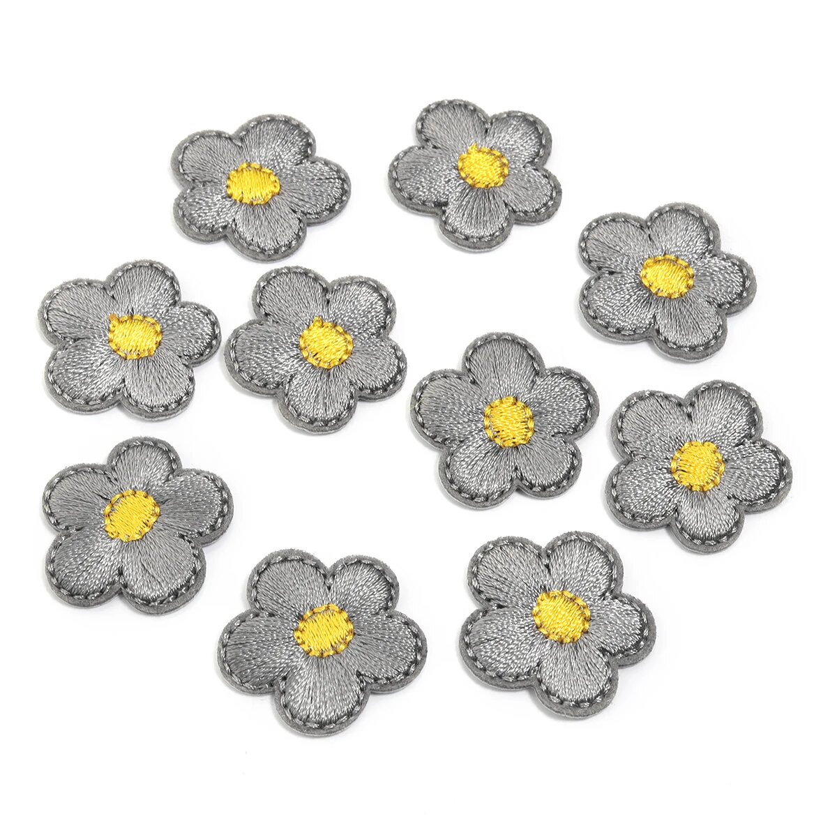 Наroidered Cartoon Flower Patches Серый, Gray