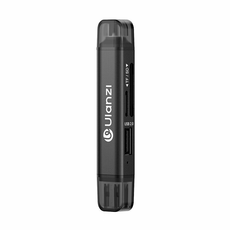 Ulanzi CR1 3-в-1 USB Type-C карт-ридер для SD TF карт совместимость с ноутбуками телефонами камерами Цвет：[Черный] CR1