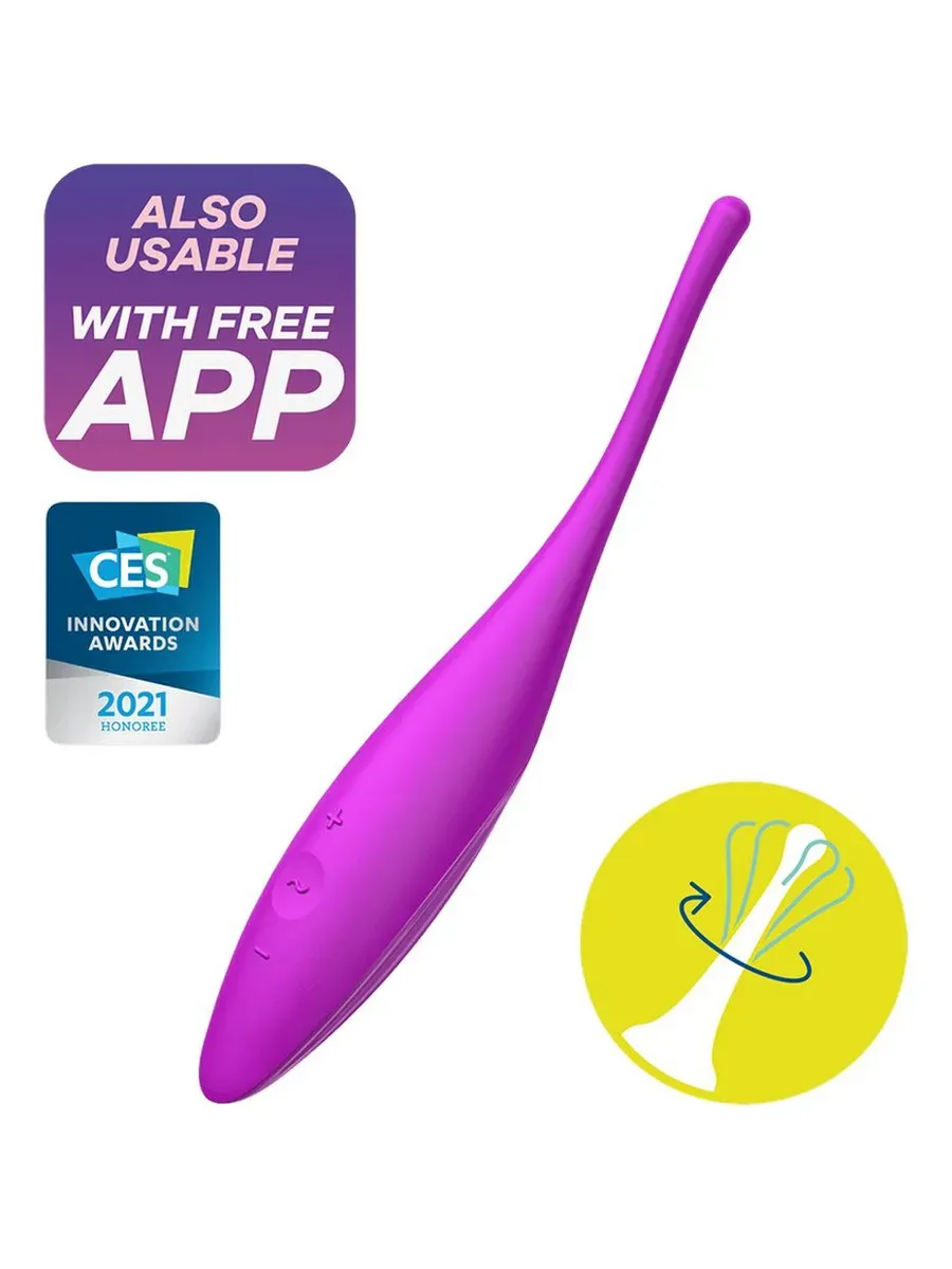 59629 Satisfyer Twirling Joy, фуксия. Точечный стимулятор с управлением через приложение