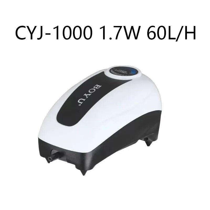Аквариумный кислородный насос BOYU CJY-7500, воздушный компрессор, 6 Вт 450 л/ч, двойное отверстие, регулируемый объем воздуха, подходит для аквариума 60-80 см