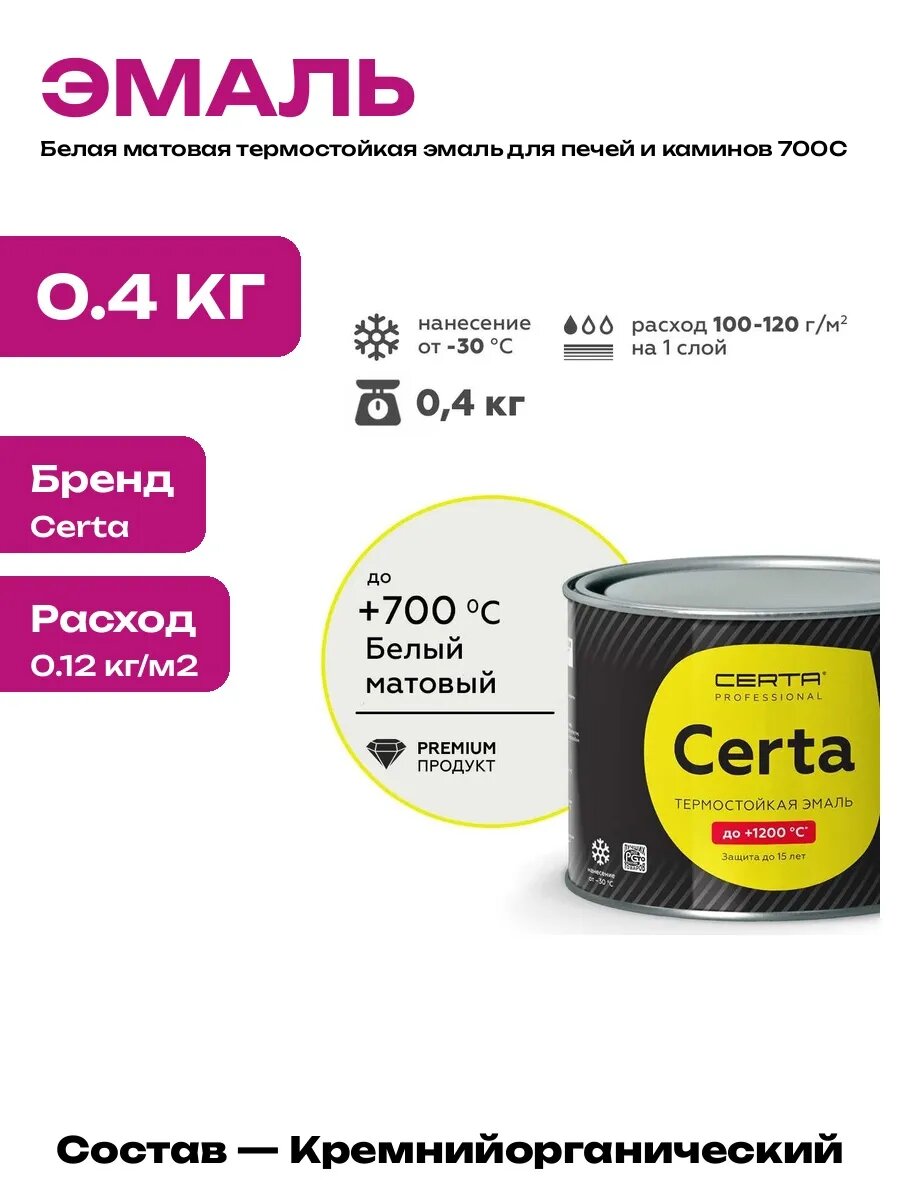 Краска для мангала термостойкая 700С антикоррозионная белая