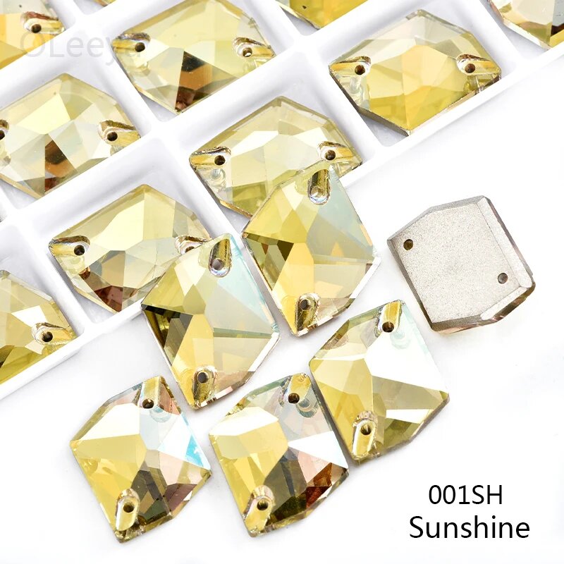 Стразы OLeeya космические стеклянные 10x14 мм, 13x17 мм Желтый, 10x14mm 28pcs, 001SH Sunshine
