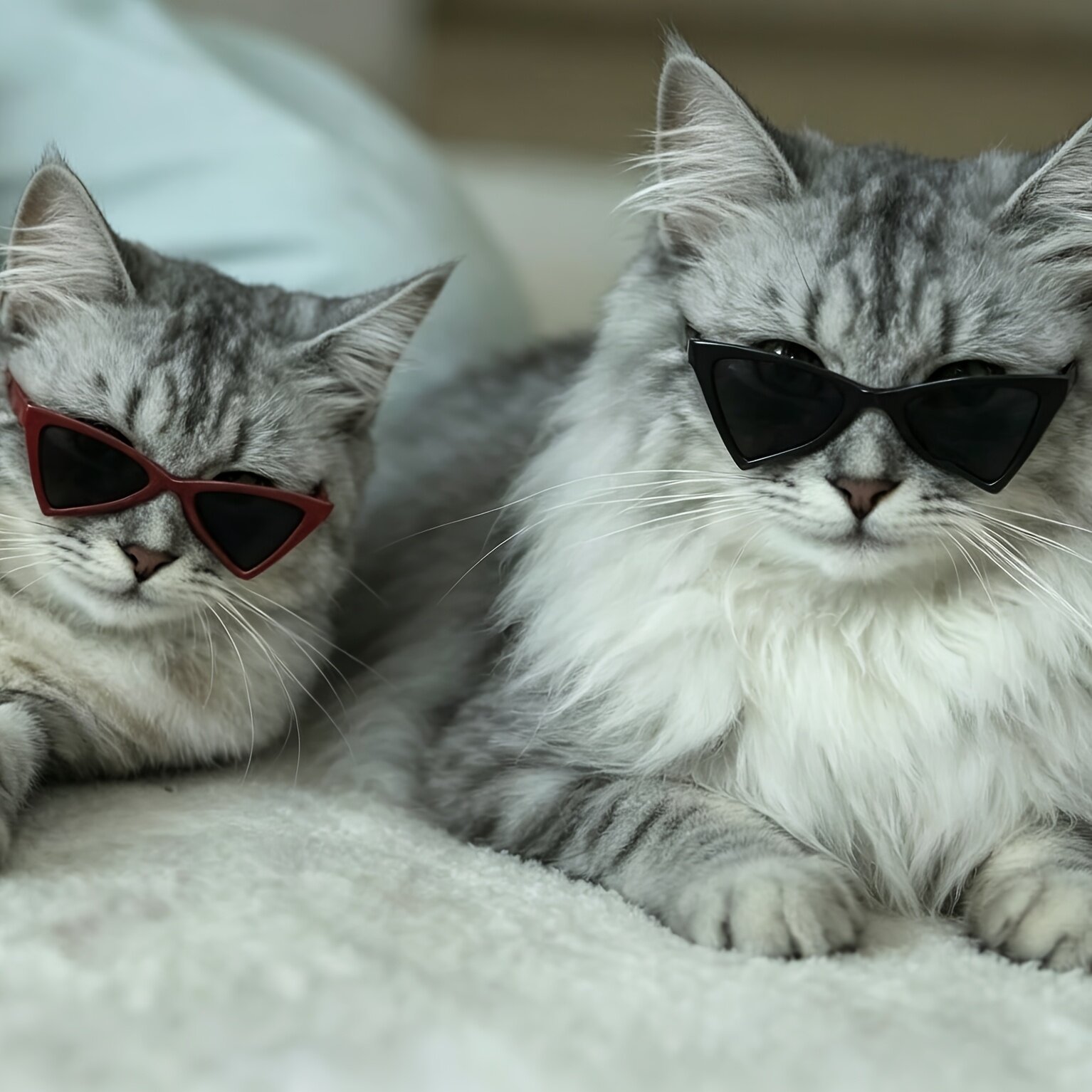 Смешные очки для кошек и собак, 2 шт, черные с красным, универсальный размер