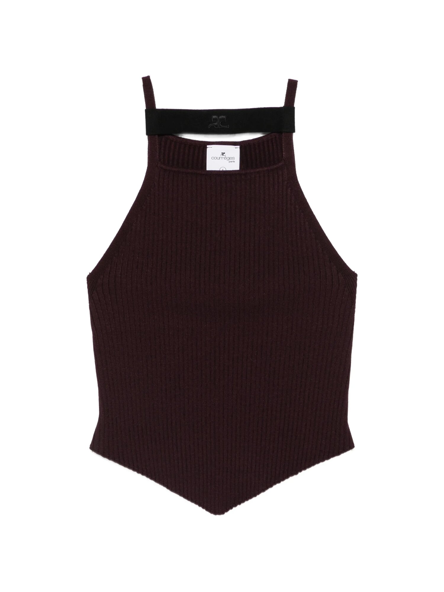 Топ Ribbed logo-patch top