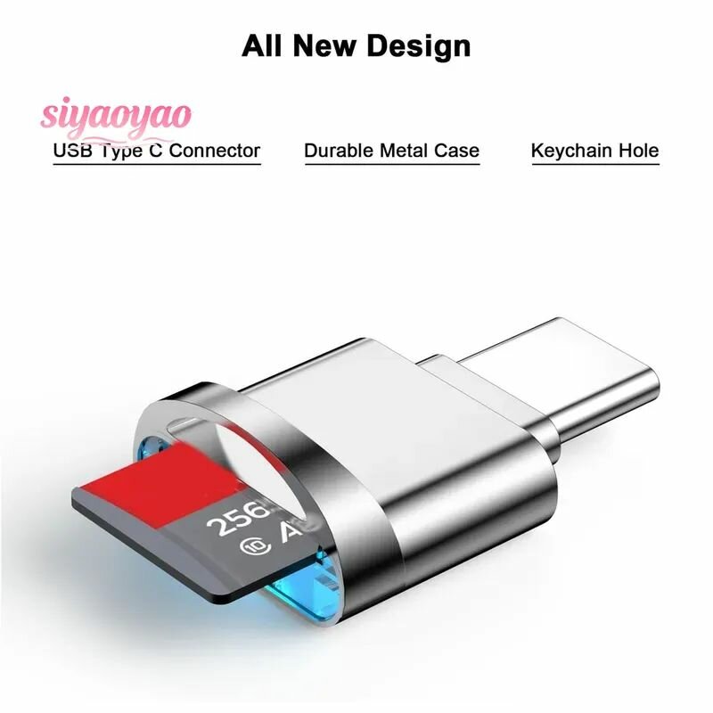 Адаптер для чтения карт Micro-SD, USB Type C - Micro-SD/TF адаптер для Type-C, B картридер переходник