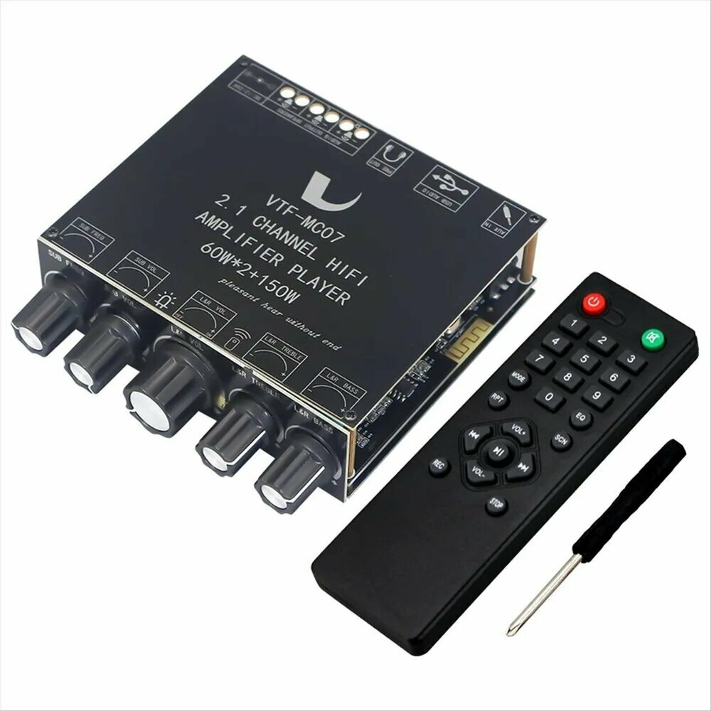 2x60 Вт+150 Вт Сабвуфер Bluetooth 5.3 Усилитель Мощности Плата A
