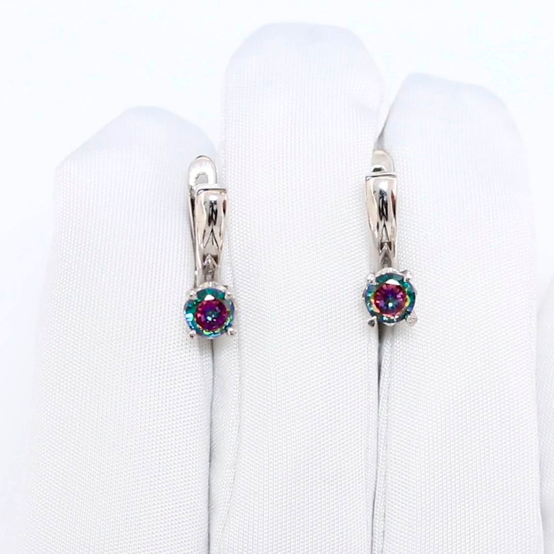 Серьги Diamant online, серебро, 925 проба, родирование, топаз