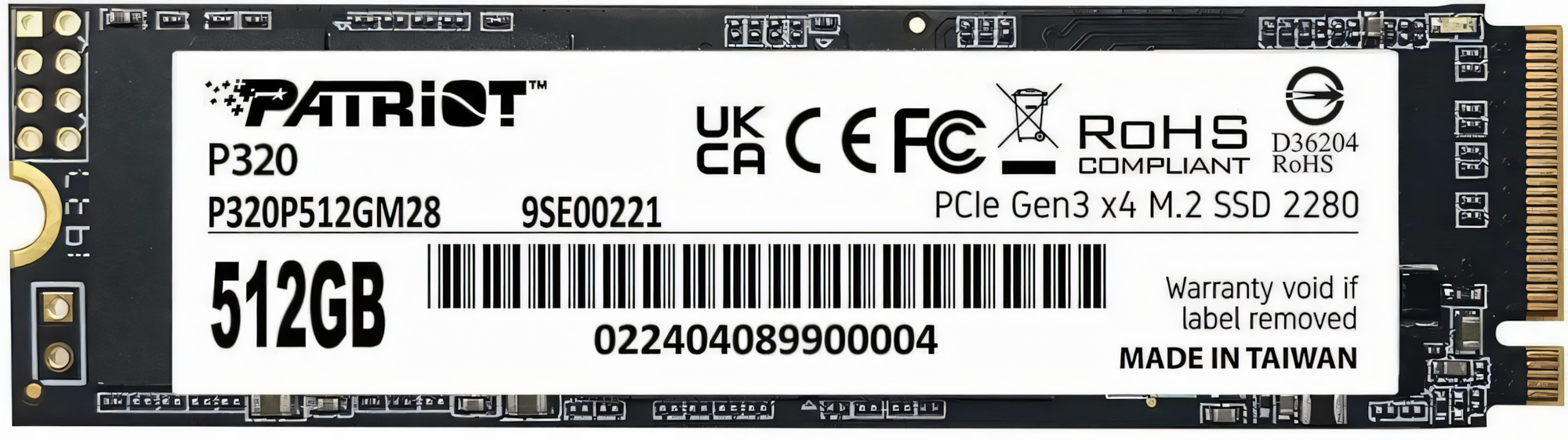Твердотельный накопитель PATRIOT P320 M.2 2280, 512GB, P320P512GM28