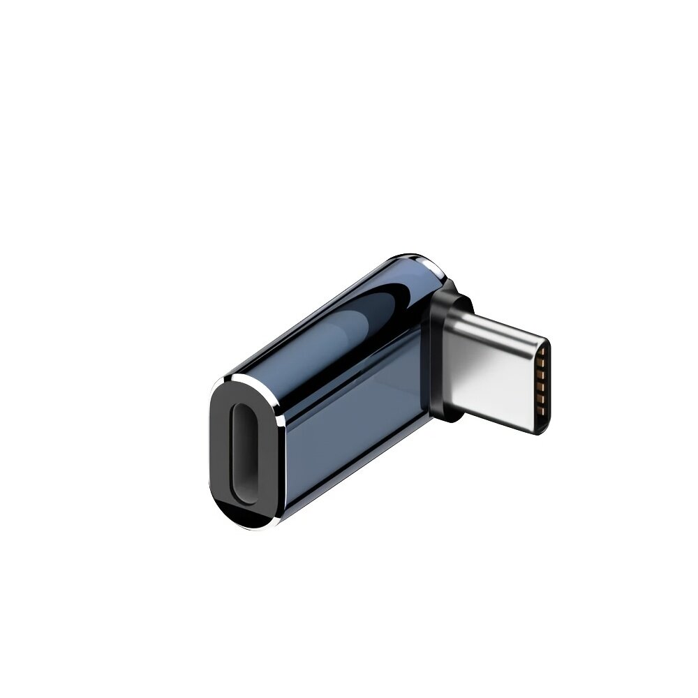 Переходник Lightning (мама) на Type-C (папа) с изгибом вверх-вниз, быстрая зарядка PD
