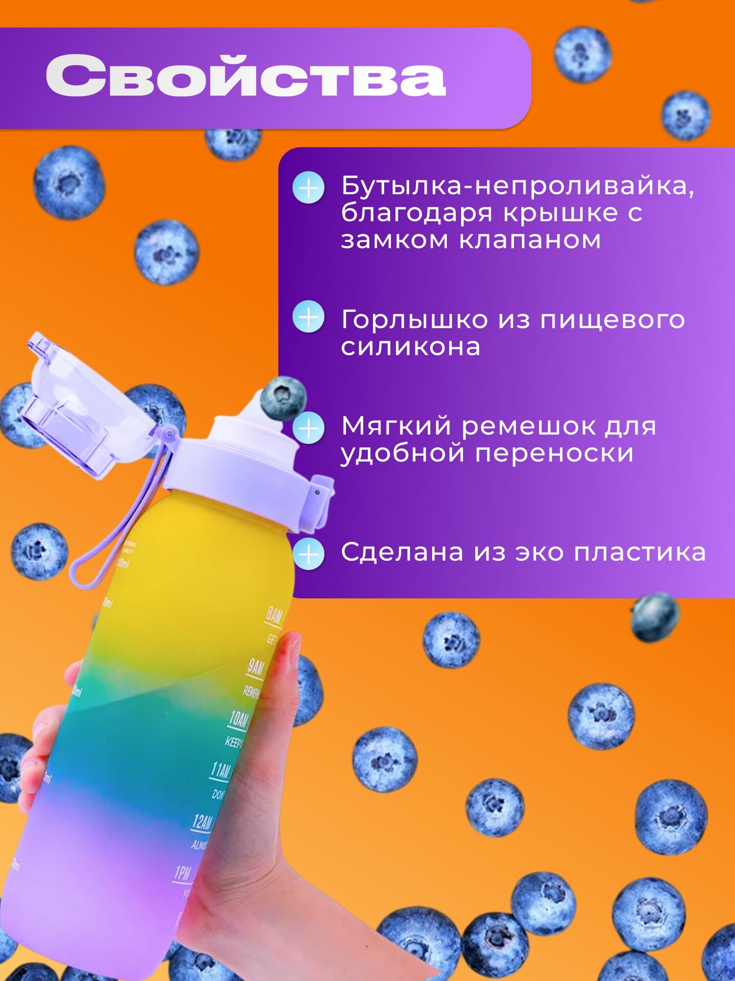 Бутылка с картриджем для вкуса + 12 капсул/ бутылка для воды air up трехцветная