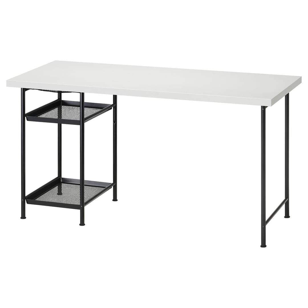 Письменный стол ikea lagkapten/sp nd 995.637.84, белый/черный, 140x60 см