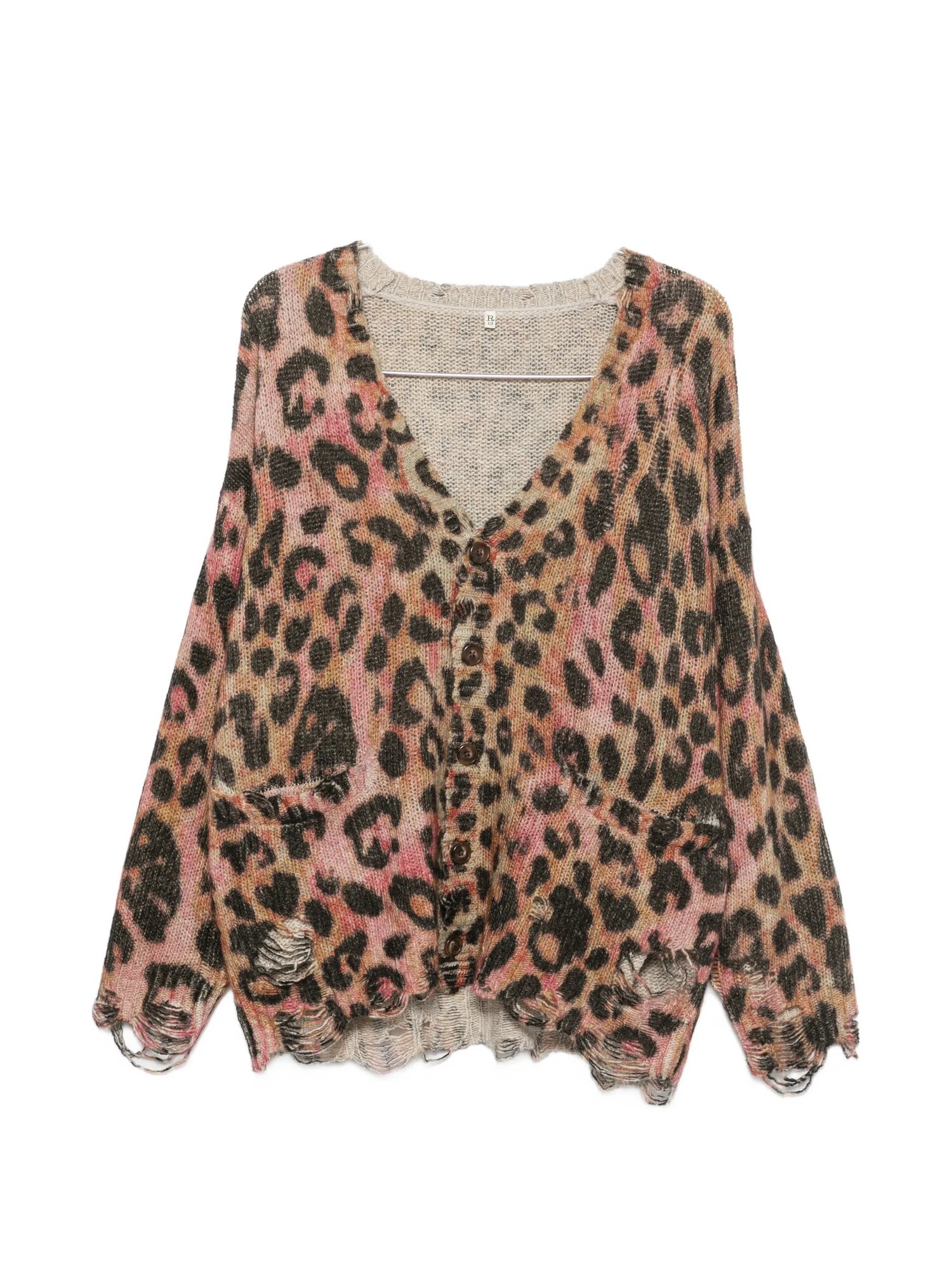 Кардиган Leopard-print distressed cardigan