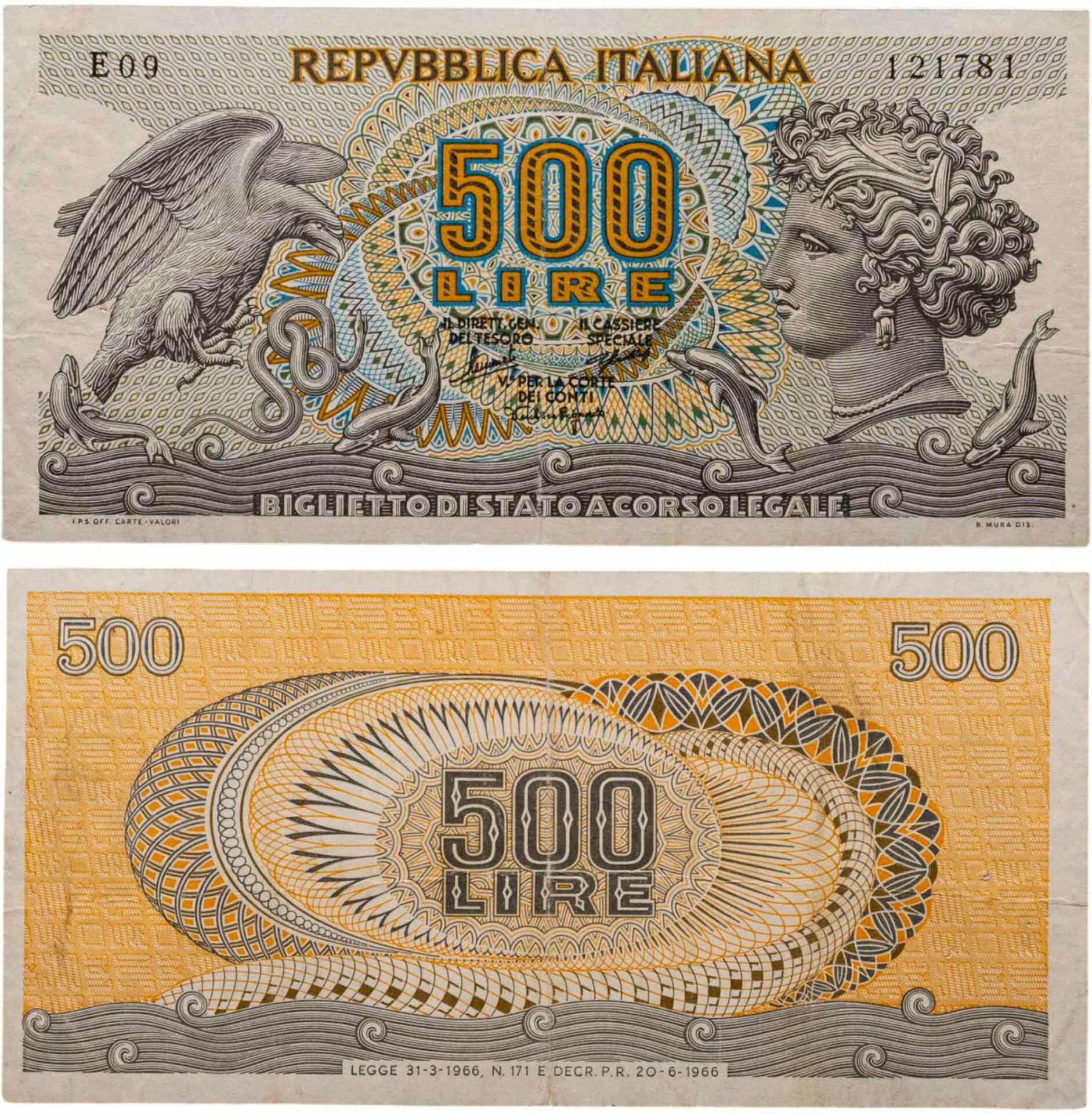Италия 500 лир 1966