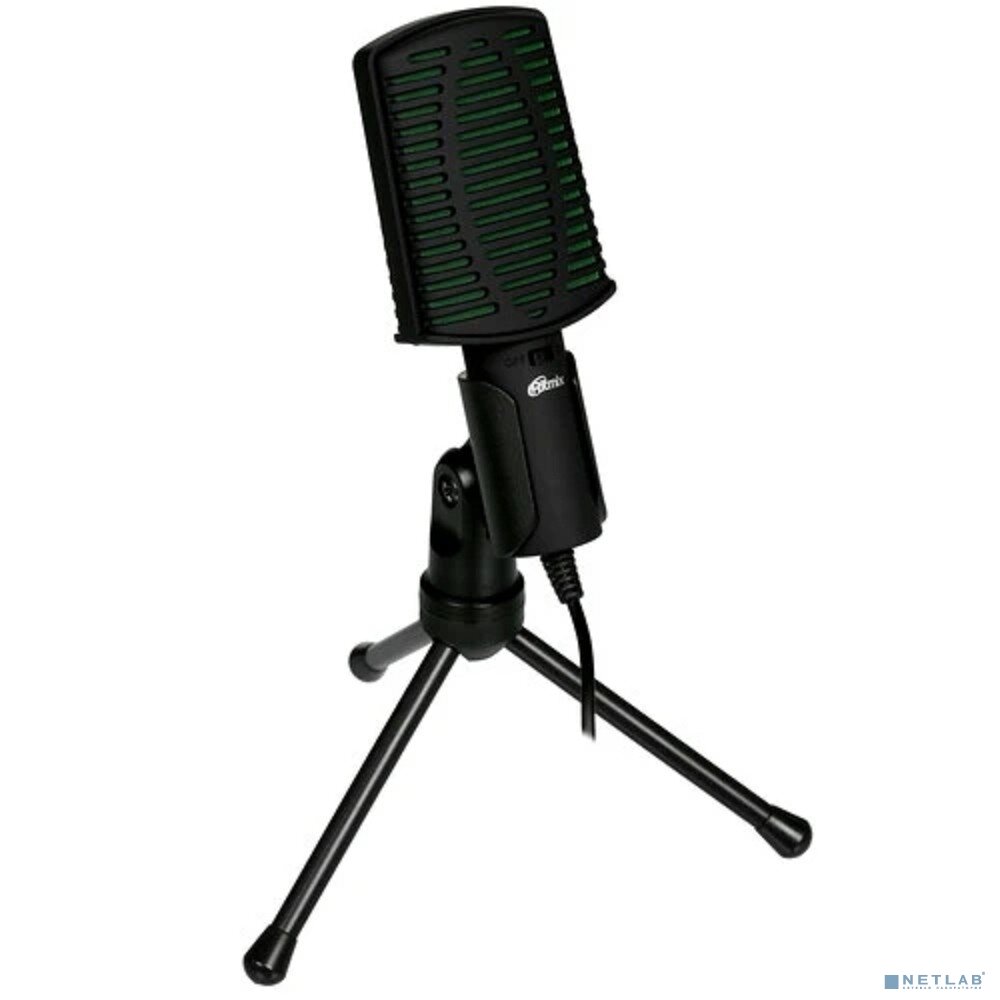 RITMIX RDM-126 PRO Black-Green {конденсаторный, всенаправленный, -30±3dB (0dB=1V / Pa на 1kHz), 50Hz-16kHz, ?2.2 k, 3,5 мм, 1,8 м, пластик}