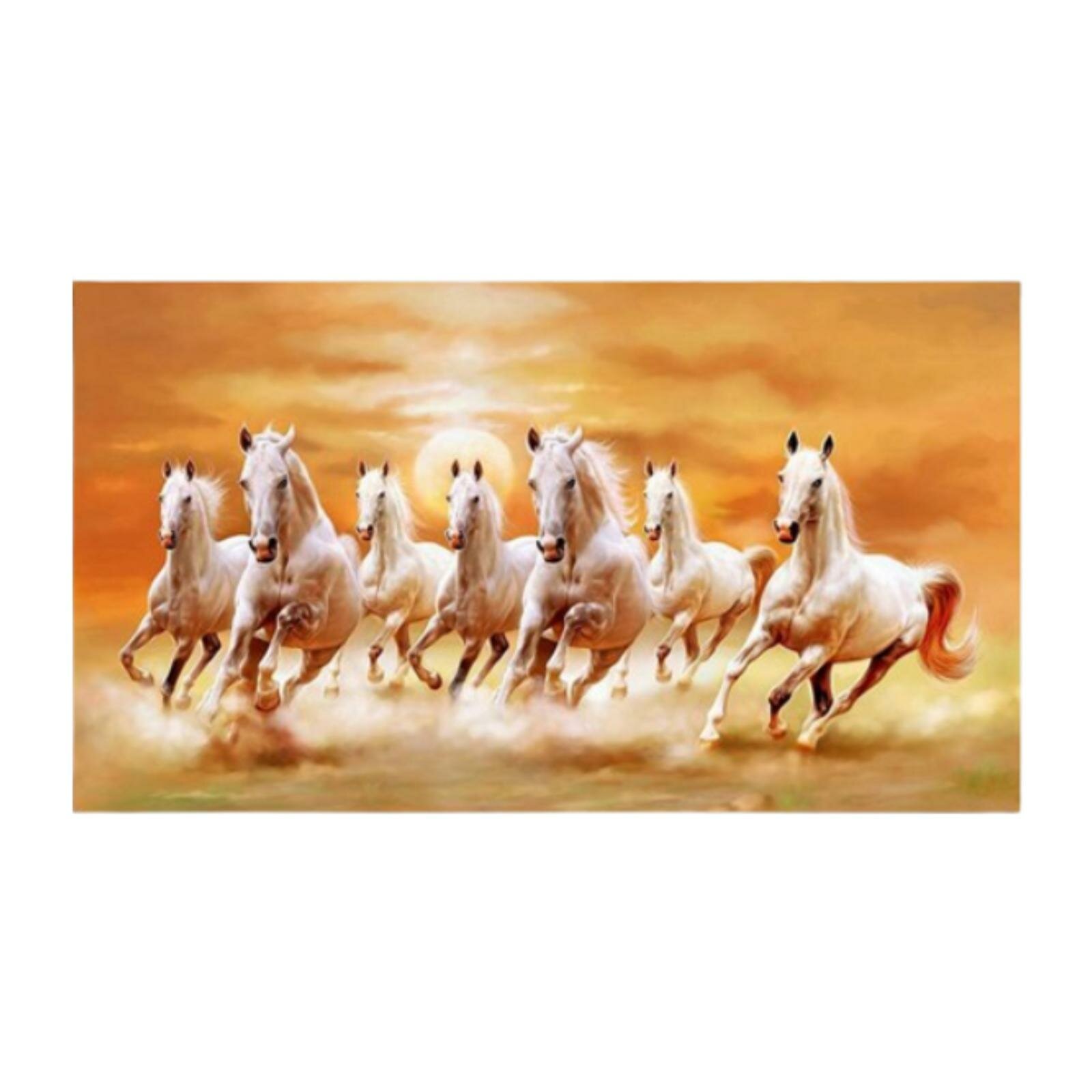 Картина «Семь лошадей» (принт) для спальни и кабинета в стиле загородного дома.