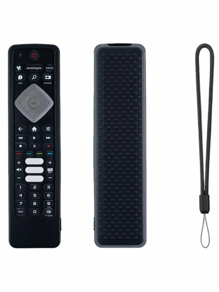Силиконовый чехол для пульта дистанционного управления телевизора Philips 70PU - черный